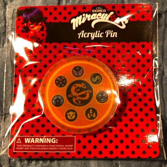 zag | Toys | Miraculous Ladybug Acrylic Pin | Poshmark